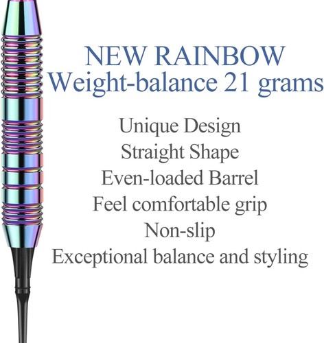 Darts Plastic Tip Set - 18g 21g Colorful Rainbow Soft C-TYPE-PURPLE-21g ...