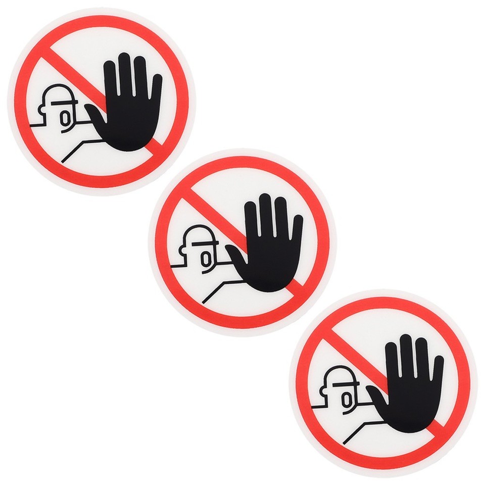 3pcs Do Not Touch Sticker Do Not Use Hand Signs Self Adhesive Decal No ...