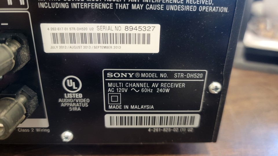 Sony STR-DH520 Multi-Channel AV Receiver | eBay