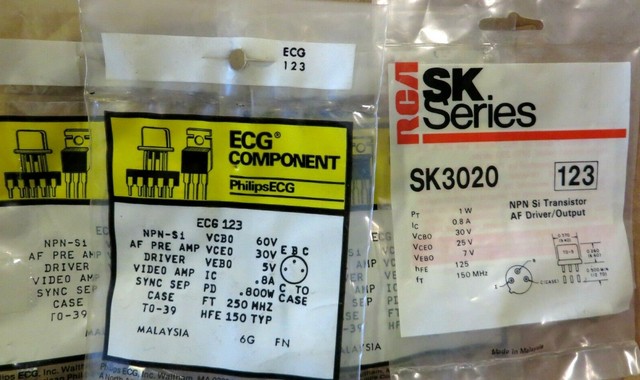 6 NOS Vintage SYLVANIA Ecg-123 Transistor for sale online | eBay