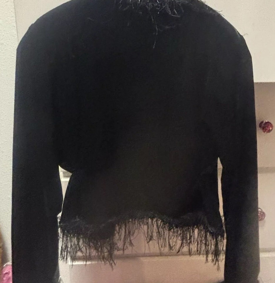 👠🧥🖤 Ronni Nichole Black Velvet Dressy Cropped Evening Bolero Jacket ...
