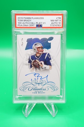 2019 Flawless NFL 100 Auto Platinum TRUE 1/1 Tom Brady Auto PSA 8/10 ...