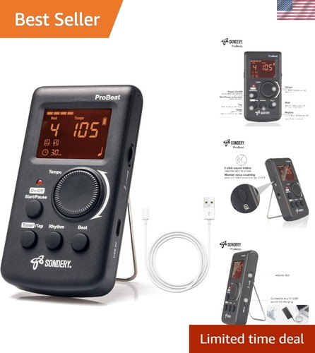 ProBeat Digital Metronome with Timer & Earphone Jack - Rechargeable ...