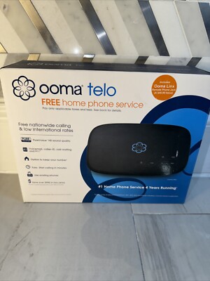 Ooma Telo Free Home Phone Service Phone Black No USB Ships ASAP | eBay