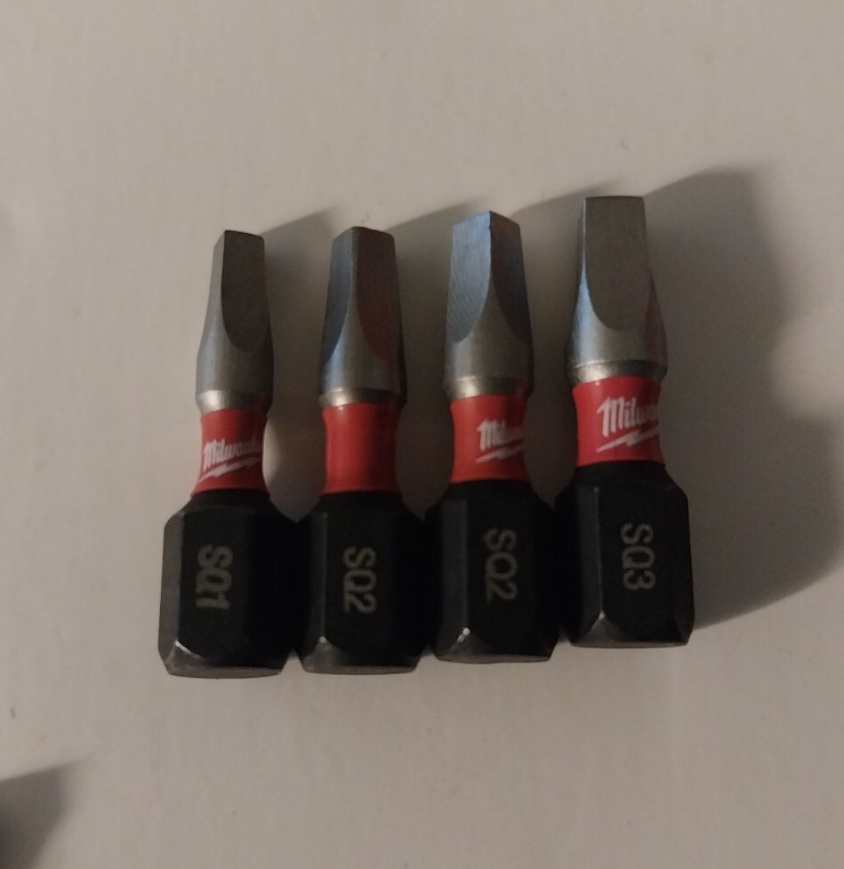 4x New Milwaukee Shockwave Square SQ1 SQ2 SQ3 1" Impact Driver Bits | eBay