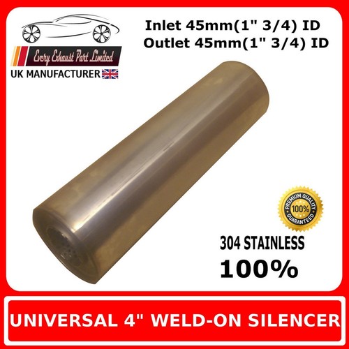 4" x 8" Weld On Stainless Steel Silencer Exhaust Box Body, 45mm In ...