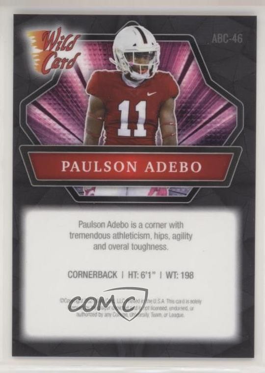2021 Wild Card Alumination Black Paulson Adebo #ABC-46 2qw | eBay