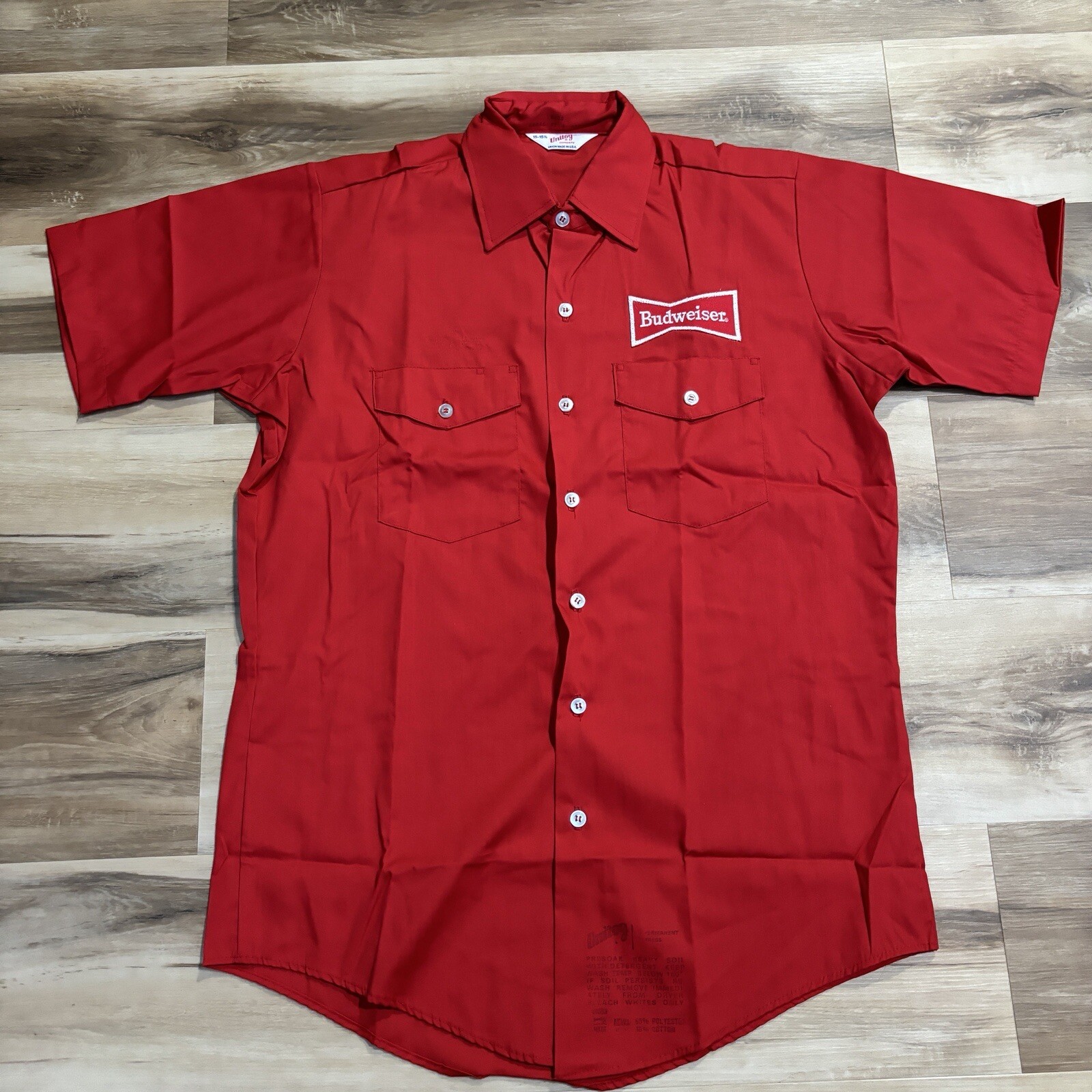 Vintage Budweiser Shirt Mens Medium Unitog USA Delivery Uniform Worker ...