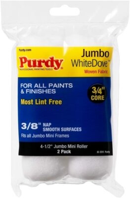 2 X Purdy Jumbo White Dove 11.4cm Mini Peinture Rad Rouleaux 1cm Poil ...