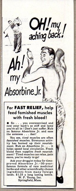 1947 Print Ad Absorbine Jr Muscle Relief Happy Golf Man Young Inc ...