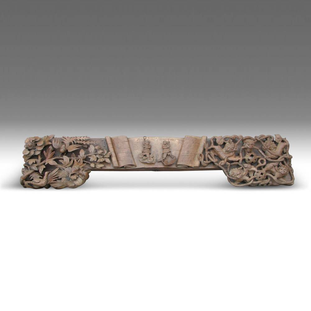 RARE CHINESE ANTIQUE QING DOOR LINTEL ARCHITECTURAL COMPONENT CARVED ...