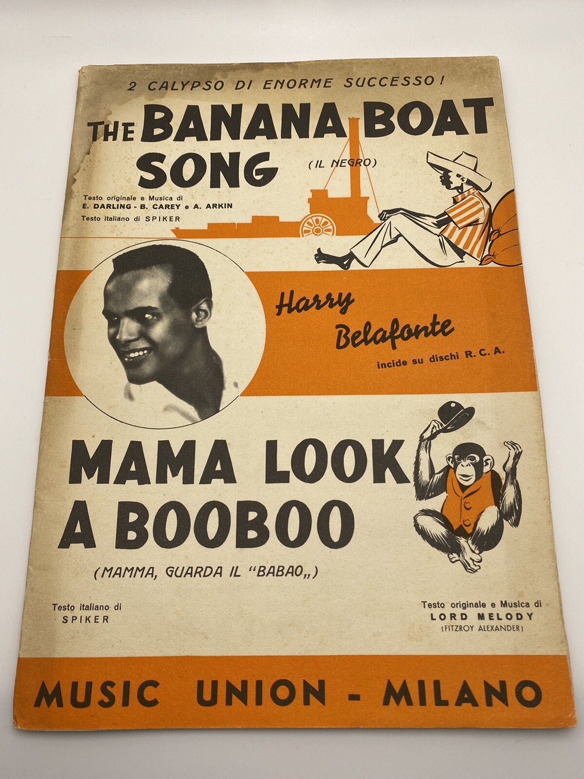 Vintage 1957 Sheet Music - The Banana Boat Song - Italy - Harry ...