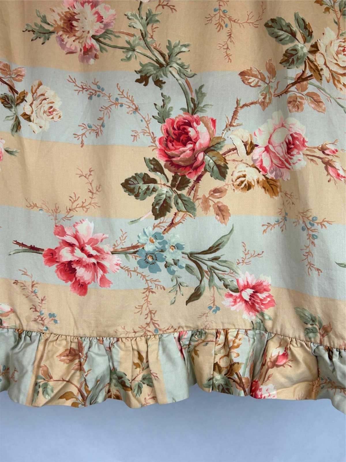 1 Ralph Lauren Highfields Vintage Floral Sheen Ruffle Euro Pillow Sham ...