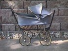 KOZEKAR Folding DOLL Carriage c1920 ORIGINAL Fabric,PAINT,Wheels ...