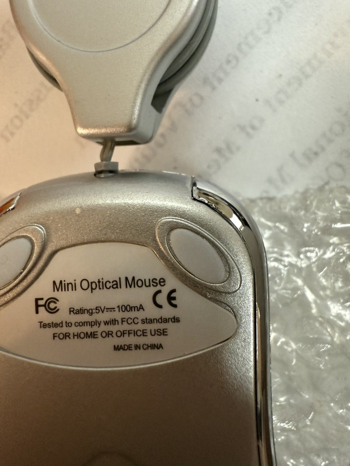 Mini Optical Travel Mouse With Retractable Cord | eBay