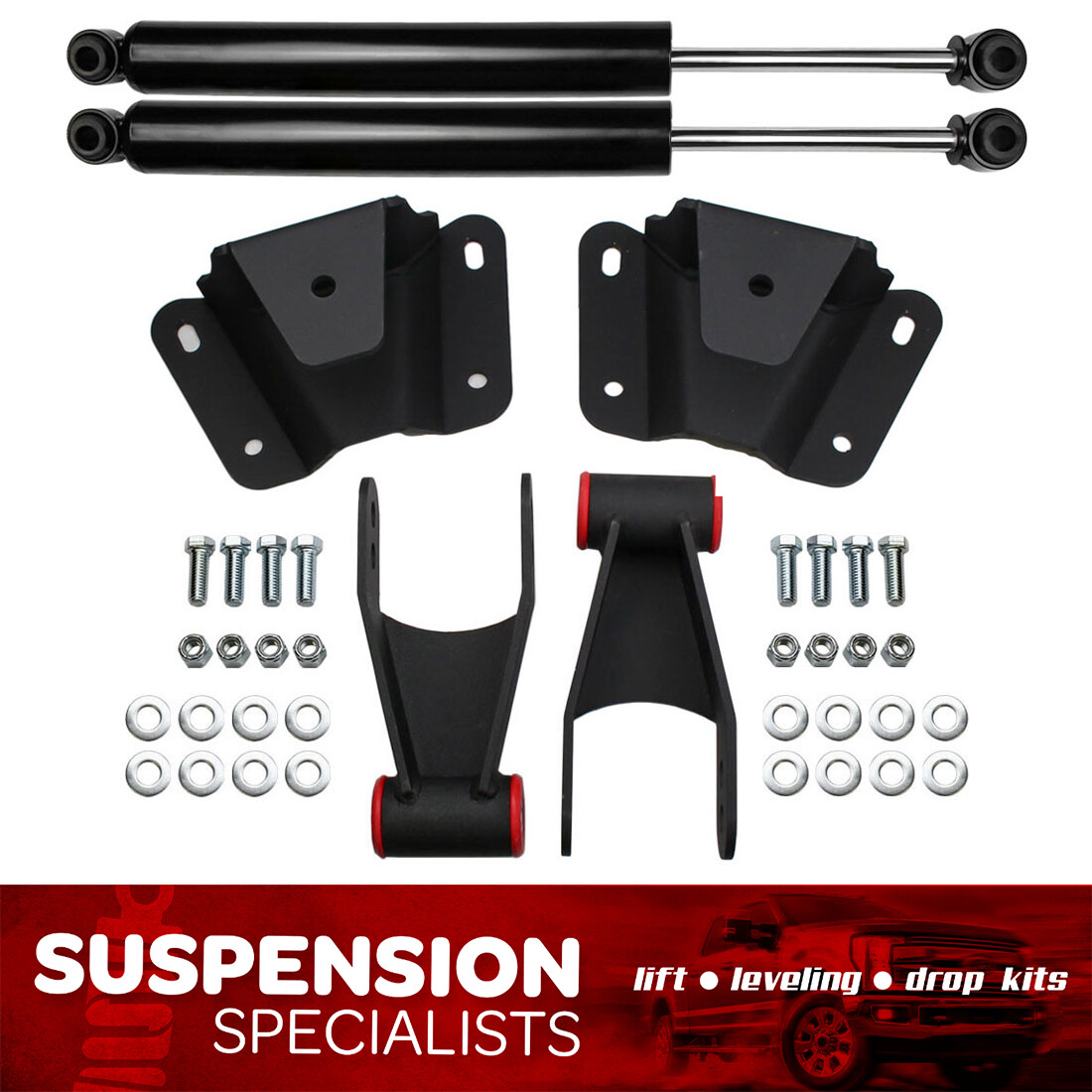For 1973-1979 Ford F100 4" Rear Drop Lowering Kit w/ Shocks Hangers and ...