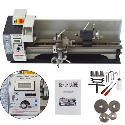 WM210V Bench Miniature Precision Metal Lathe Metric Thread 8"*24" 110V ...