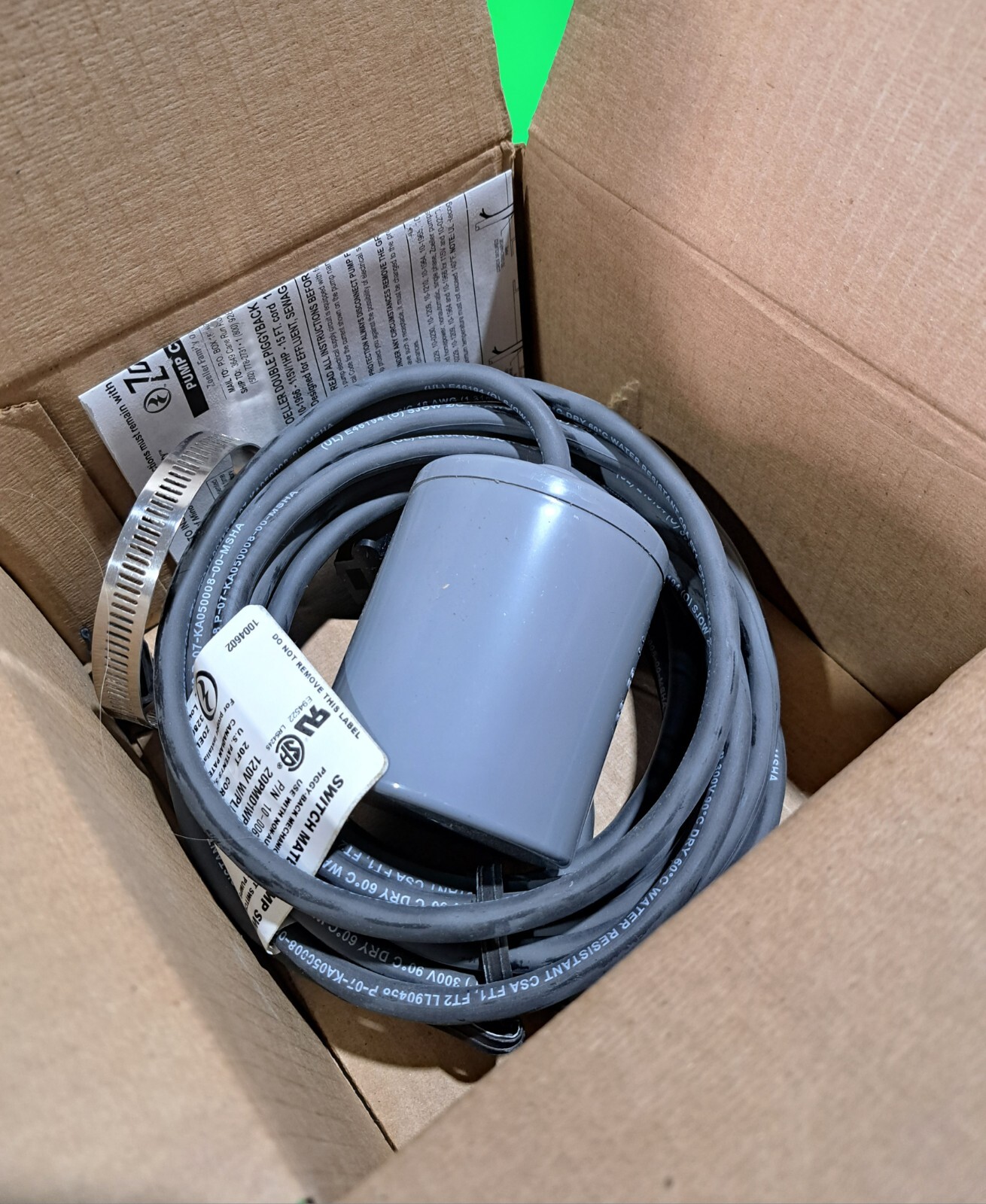 ZOELLER PUMP CO 10-0063 / 100063 Varible Float Switch, Single Piggy ...