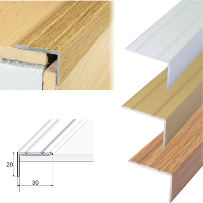 2.7m ALUMINIUM STAIR NOSING EDGE TRIM STEP EDGING CARPET, WOOD, Tile ...