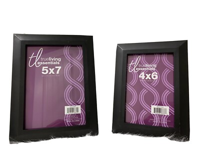 True Living Essentials Photo Picture Frame Wooden Black (Set of 2) | eBay