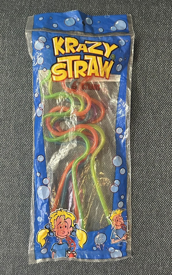 Vintage Original Bendy Krazy Straws - Assorted Neon Colors - 6 Pack | eBay