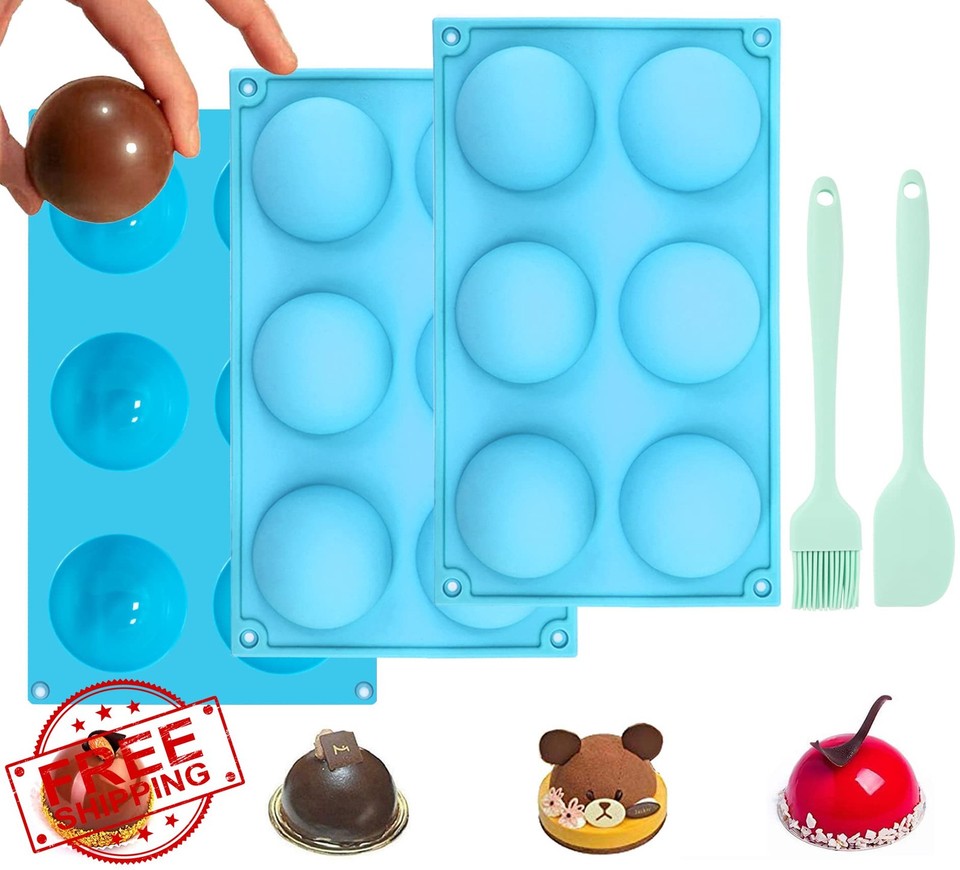 Hot Chocolate Bomb Mold 2.5" Sphere 3pk Blue Semi Sphere Maker | eBay
