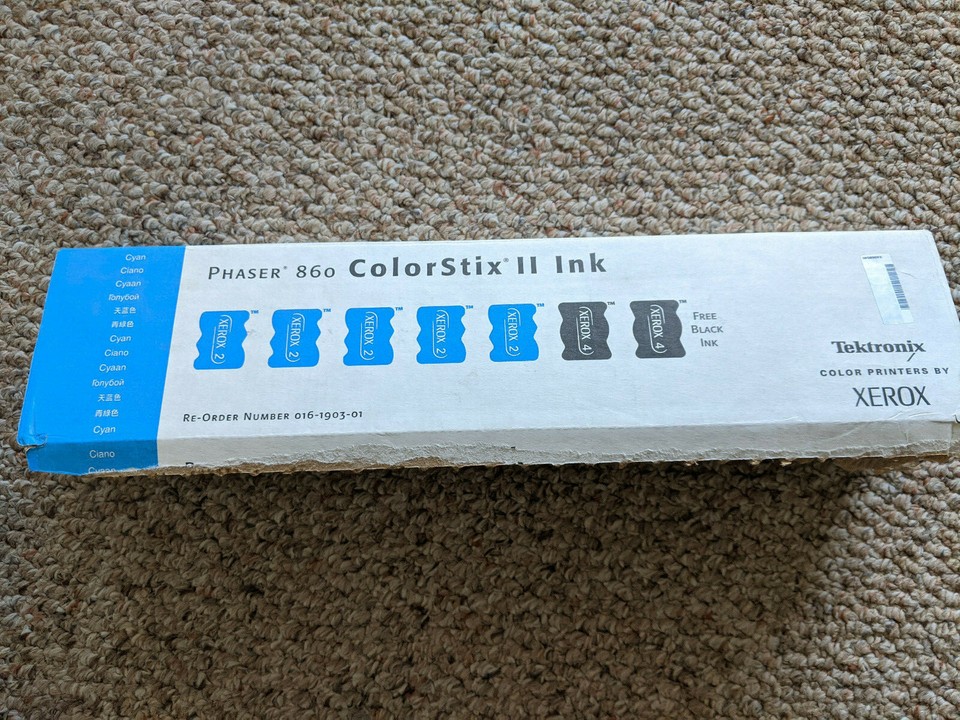 Phaser 860 ColorStix II Ink ~ 3x Cyan, 2x Black color cubes sealed OEM ...