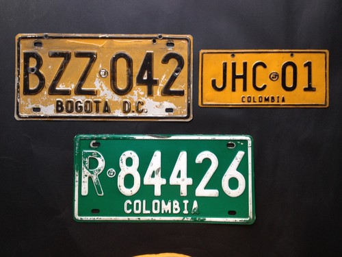 Colombia Genuine License Plates (pack x 3) | eBay