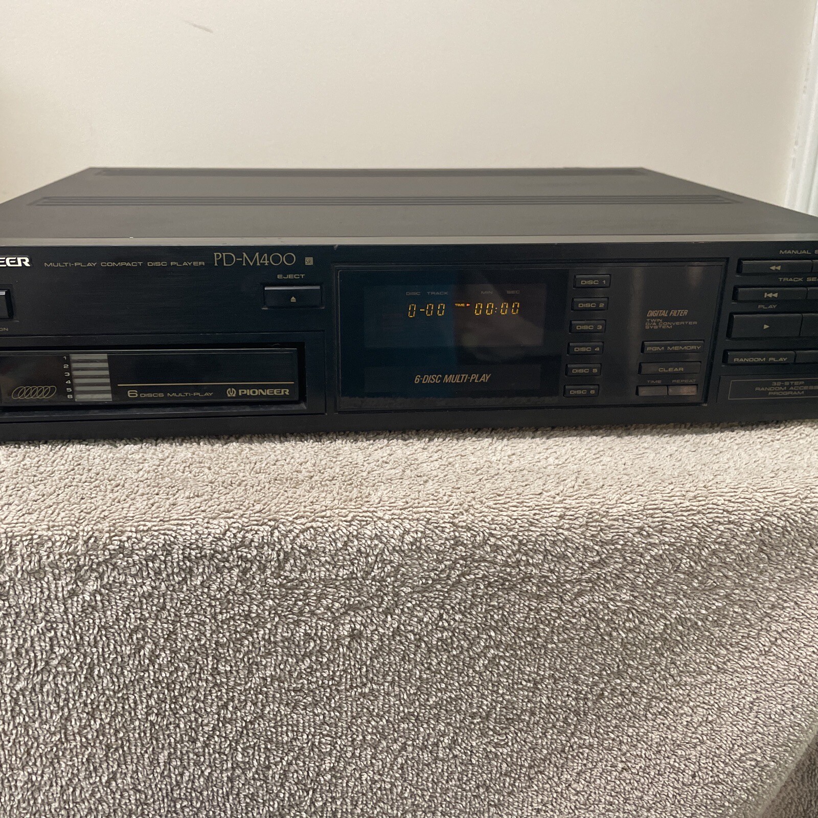 Vintage Pioneer Multi-Play 6 Disc CD Player PD-M400 w/6 Disk Cartridge ...