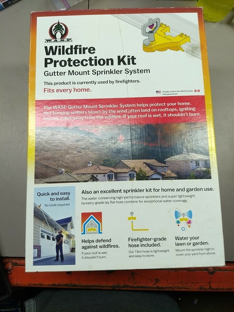 WASP Wildfire Protection Full Kit - 2 Roof Sprinklers with Gutter Wall ...