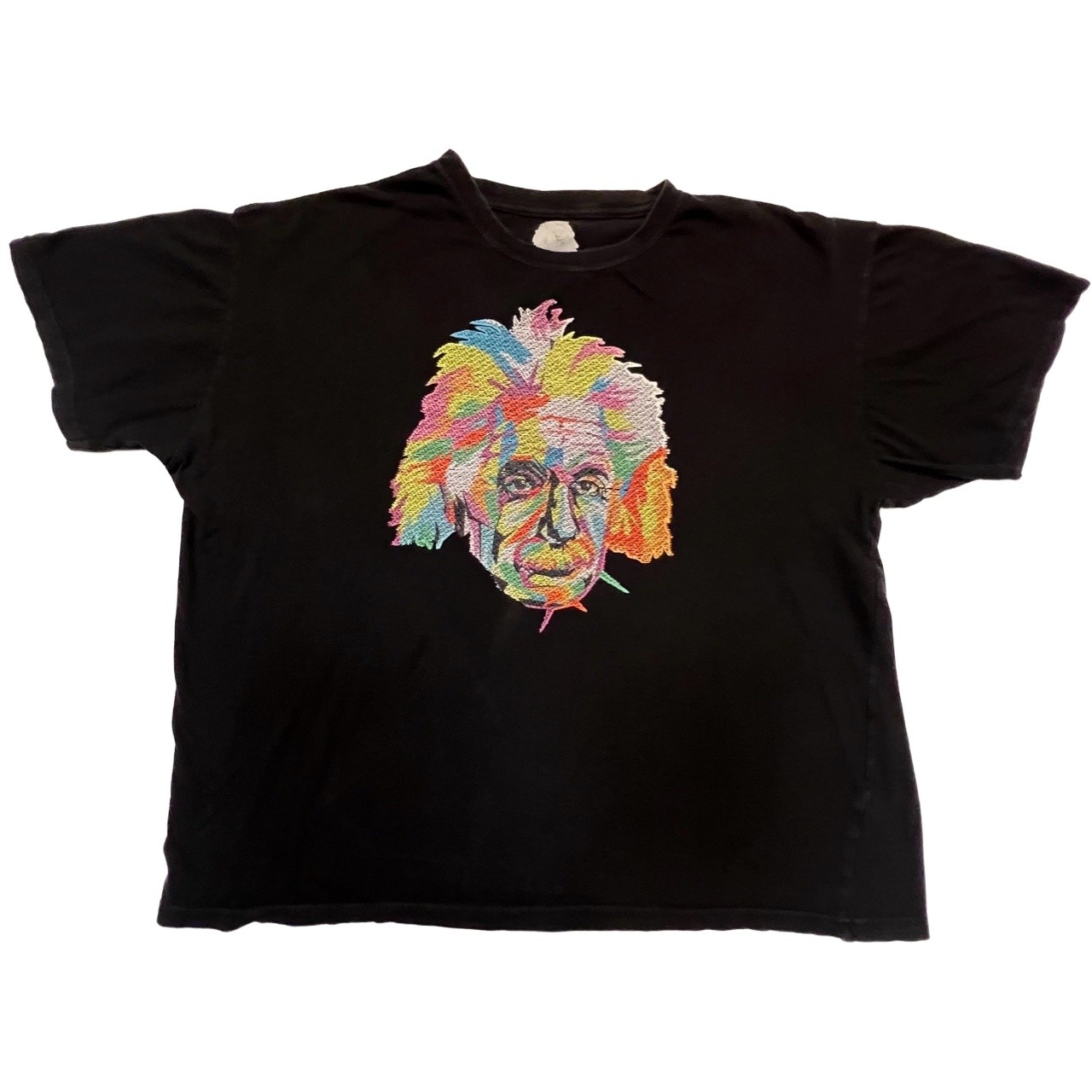 Albert Einstein Tee Rainbow Embroidery Short Sleeve B… - Gem