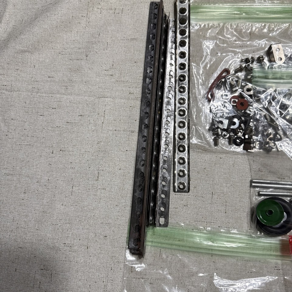 Vintage Gabriel Erector Set Lot Parts Yellow Case Instructions Building ...