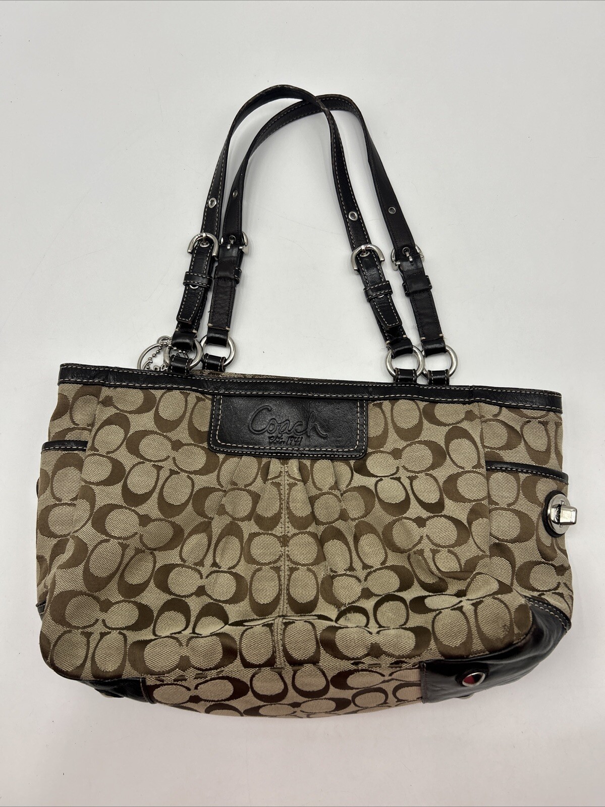 Coach Signature F14281 Pleated East West Gallery Brow… - Gem