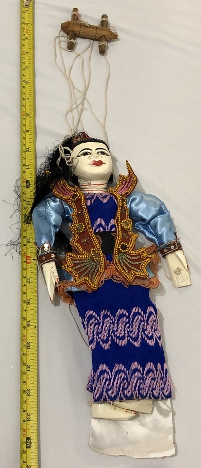 Vintage Chinese Asian marionette Opera string puppet Doll Wood Face ...