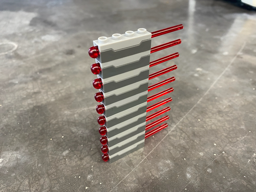 10x LEGO™ 1x4 Grey Projectile Launcher Shooter with Red Bullet War ...