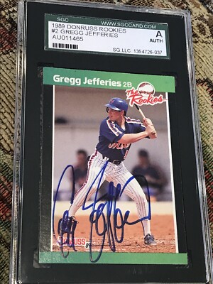 1989 DONRUSS ROOKIES GREGG JEFFERIES CARD #2 NEW YORK METS SIGNED ...