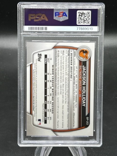 2023 Bowman Paper Prospects Jackson Holliday #BP20 GEM MINT PSA 10 ...