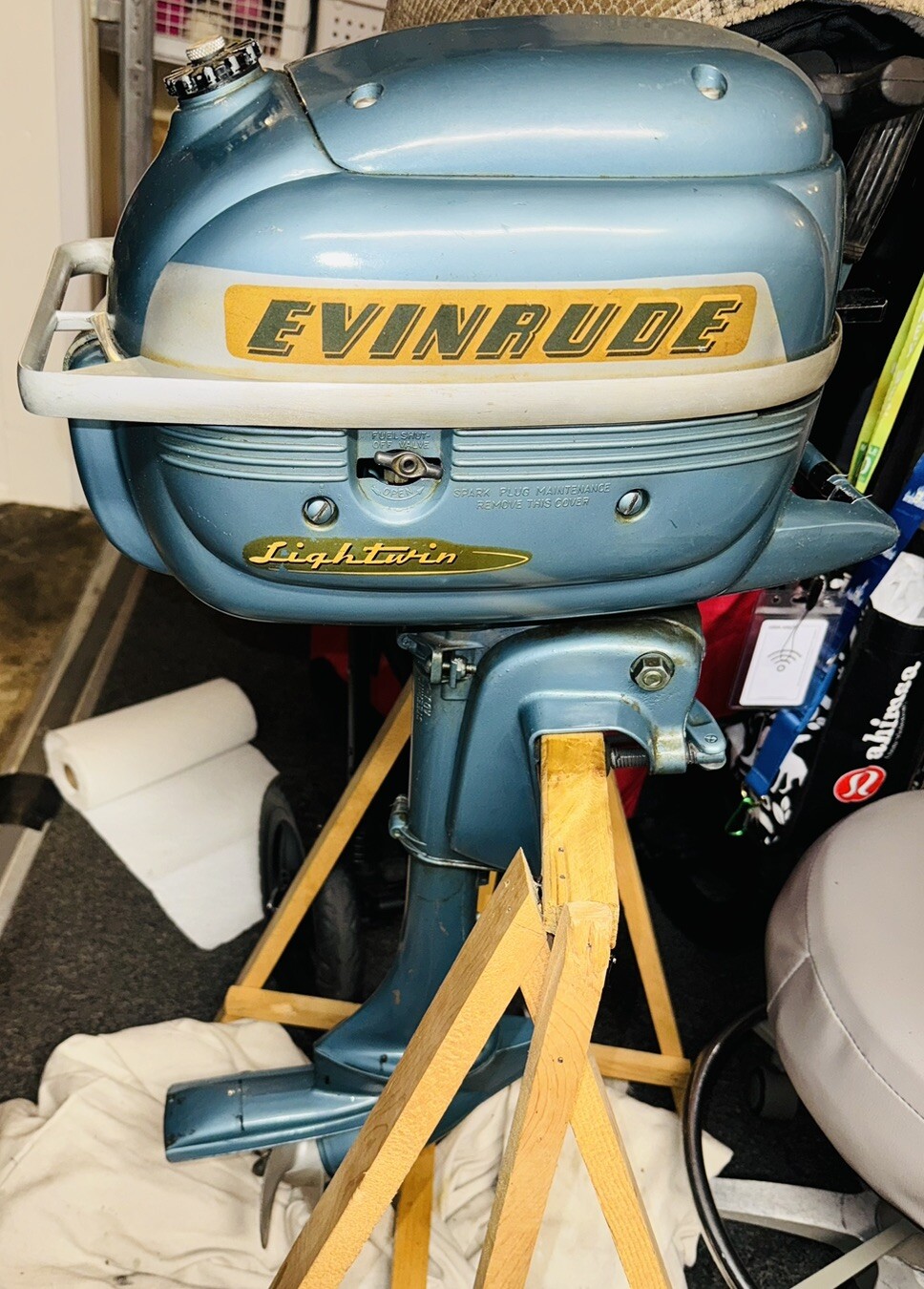 Vintage 1958 Evinrude lightwin 3 hp Outboard Boat Motor RUNS GREAT ...