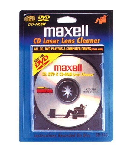 Maxell 190048 CD-340 Laser Lens Cleaner - For Compact Disc, DVD - Game ...