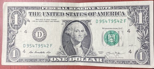 Federal Reserve Note Dollar Bill Error Ink Well Contamination ...