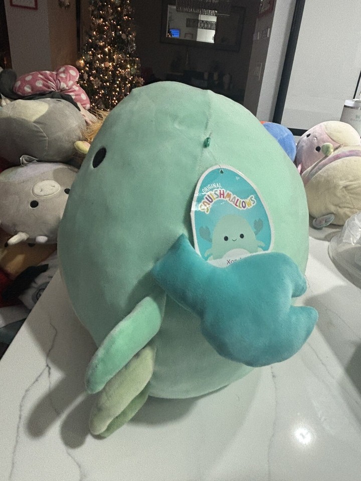 Alex Xandra 14” Squishmallow Blue with Green Crab white belly Kellytoy ...