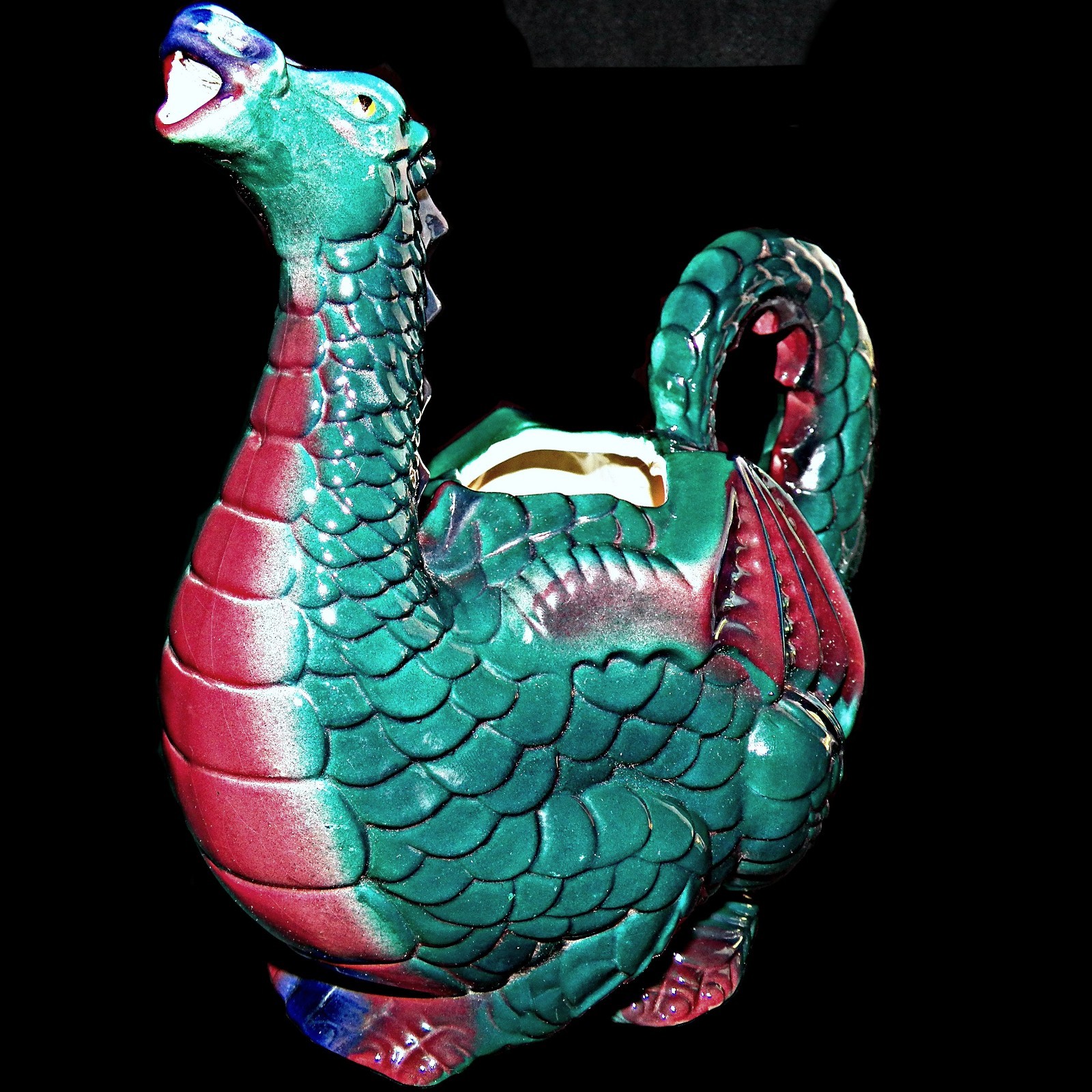 Clay Art Enchantment San Francisco 1990 Teal Whimsical Gothic Dragon ...