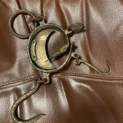 Vintage Buffalo Hide Scale 1800's Half Moon Brass & Steel - Hunter Fur ...