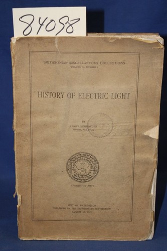 Schroeder, Henry History of Electric Light, Smithson... | eBay