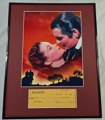Clark Gable Signed Framed 1947 Check Display JSA Gone With the Wind ...