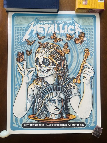 Metallica 2017 MetLife Tour poster Angryblue Spit out The Bone | eBay