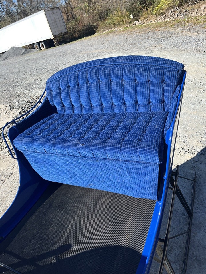 Antique Blue Restored Portland Cutter Sleigh With Shafts, Horse Drawn ...