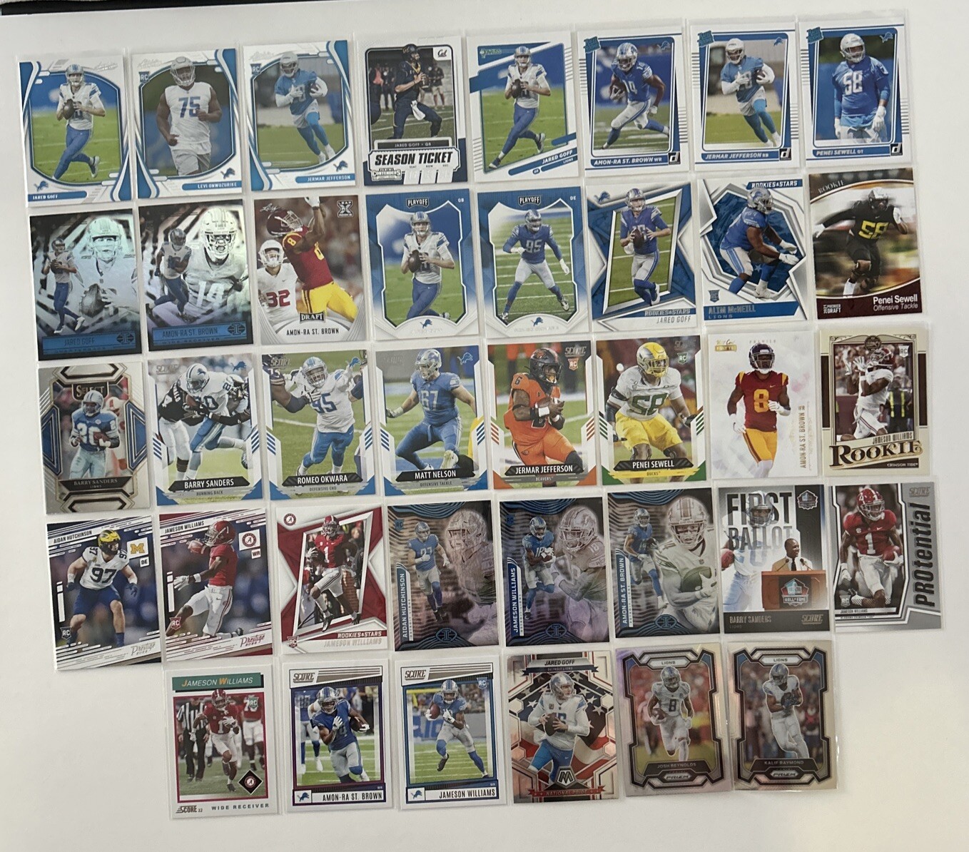 Detroit Lions 2021-23 Panini Brands Football 38-Card Lot Rookies/Stars ...