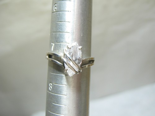 CA .925 Sterling Silver & Rhinestone Ring Size 7.25 - marked "CA, .925 ...