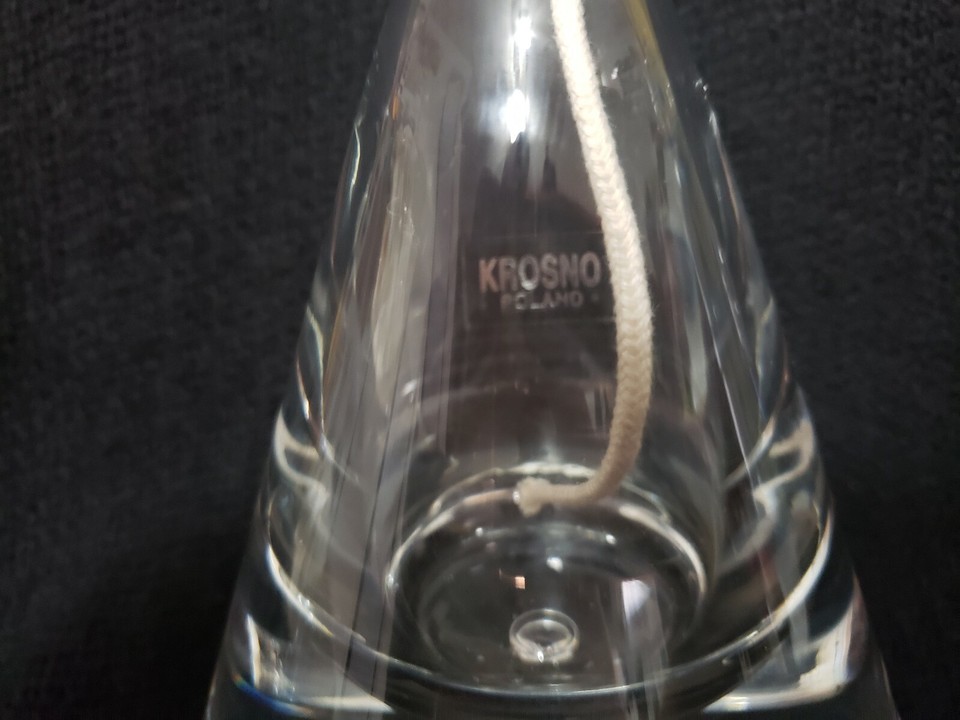 Clear Glass Volcano Cone Shaped Oil Lamp by Krosno Poland - never used ...